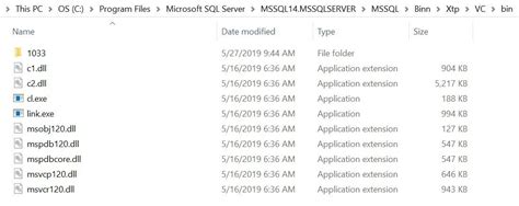 Sql Server Natively Compiled Stored Procedures And Location Of Compiler Sql Authority With