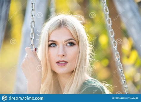 Beautiful Girl Face Closeup Outside Portrait Of Young Woman Looking