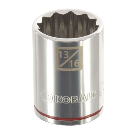Kobalt Standard Sae 1 2 In Drive 12 Point 13 16 In Shallow Socket In The Sockets And Socket Sets