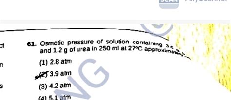 61 Osmotic Pressure Of Solution Contalning 3 StudyX