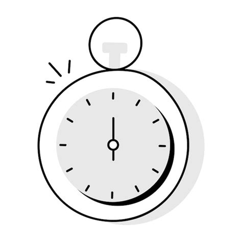 손으로 그린 스톱워치 아이콘이 프리미엄 용도로 사용됩니다 프리미엄 벡터