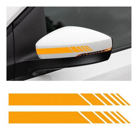 2 Pc Rearview Mirror Sticker Striped Car Pull Sticker Car Exterior
