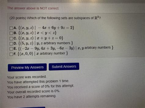 Solved Which Of The Following Sets Are Subspaces Of Chegg Com