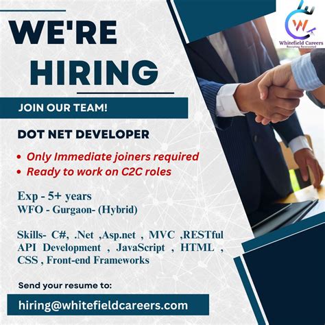 Whitefield Careers On Linkedin Hiring C2croles Netdeveloper Newopening Apply Gurgaonjobs