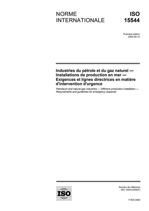 ISO 15544 2000 Petroleum And Natural Gas Industries Offshore Production Installations