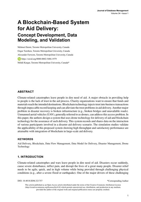 Pdf A Blockchain Based System For Aid Delivery Concept Development