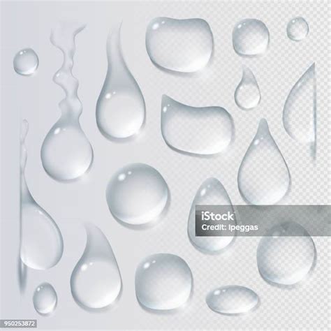 현실적인 설정 순수한 맑은 물 삭제합니다 격리 된 벡터 일러스트 레이 션 물에 대한 스톡 벡터 아트 및 기타 이미지 물 방울 0명 Istock