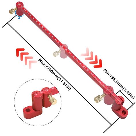 Compasso Régua Gabarito 300mm Traçar Círculos Profissional Carrefour