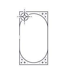 Minimal Line Rectangle Frame Oval Borders Stars Vector Image