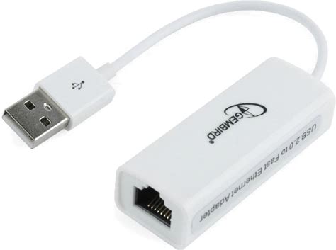 Перехідник USB- RJ-45 Gembird USB - Fast Ethernet White (NIC-U2-02 ...