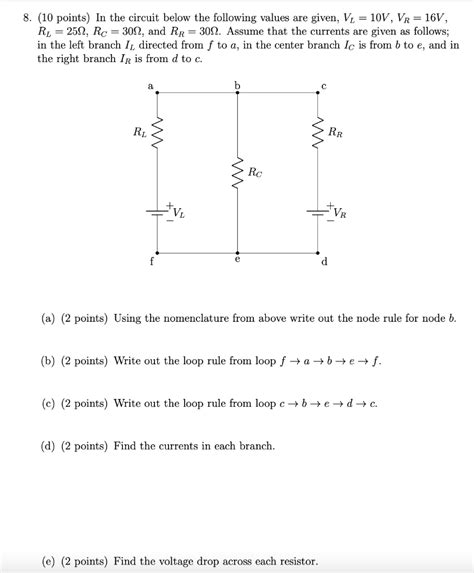 solved 8 10 points in the circuit below the following