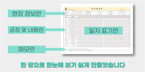공정표 양식작성하는 방법 알려주는 엑셀 프로그램