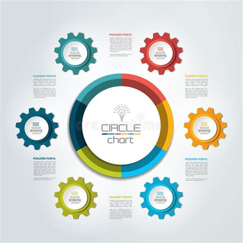 Circle Infographic Chart Diagram Scheme Stock Vector Illustration