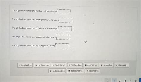 solved the polyhedron name for a heptagonal prism is a n the