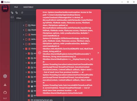 BUG Unauthorize Acess Exception I Cant Extract The Files From Global