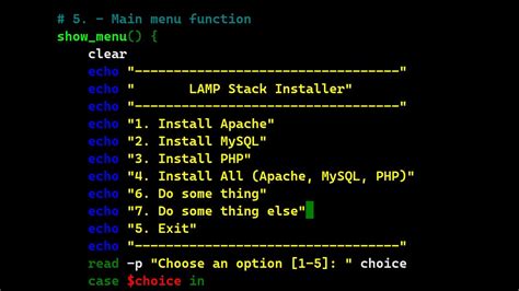 Learn Bash Script Linux Create A Bash Install Menu Apache Mysql Php