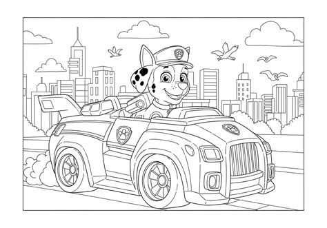 Paw Patrol Police Car Coloring Page Printable And Fun