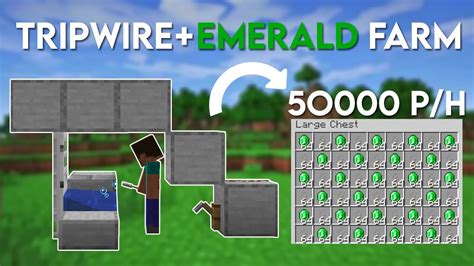 Minecraft Easy Tripwire Hook Emerald Farm 1 21 Youtube