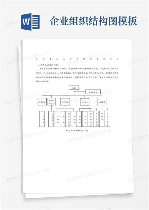 企业组织结构图word模板下载 编号ljwxxrpr 熊猫办公