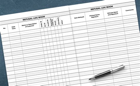 Refusal Log Book Track Your Site Compliance In Refusing To Sell Age