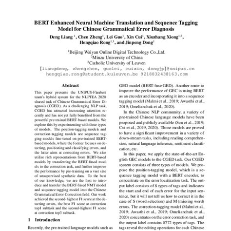 Bert Enhanced Neural Machine Translation And Sequence Tagging Model For