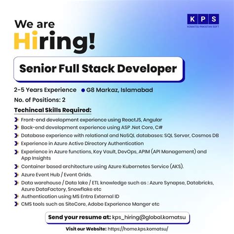 Reactjs Dotnetcore Azure Fullstackdeveloper Islamabadjobs Hr