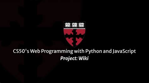 Cs50s Web Programming With Python And Javascript Wiki Youtube