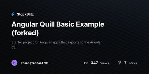 Angular Quill Basic Example Forked Stackblitz
