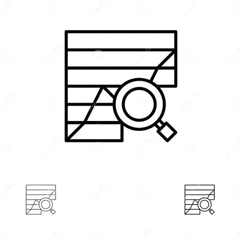 Analysis Analytic Analytics Chart Data Graph Bold And Thin Black Line Icon Set Stock Vector