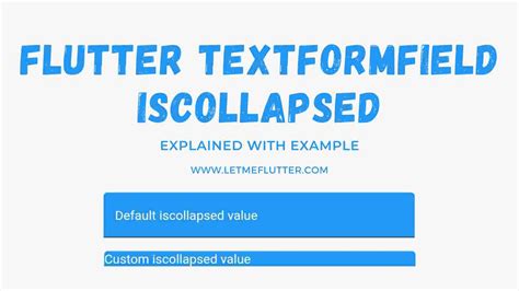 How To Implement Flutter Textformfield Iscollapsed Easy Flutter