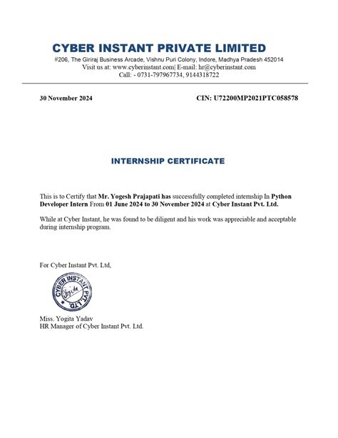 Internship Pythondevelopment Backenddevelopment Automation Yogesh Prajapati