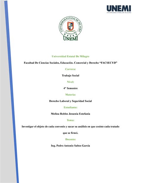 Convenios Jessenia Molina Robles Universidad Estatal De Milagro