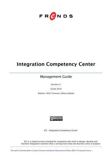 Integration Competency Center Icc Management Guide Frends