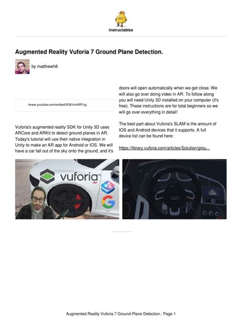 Augmented Reality Vuforia 7 Ground Plane Detection Pdf Unity Game Engine Ios