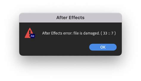 solved unable to open 2023 ae file in ae 2024 error 33 adobe