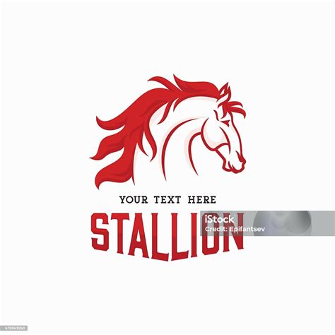 Konsep Logo Kuda Jantan Ikon Kepala Kuda Ilustrasi Stok Unduh Gambar