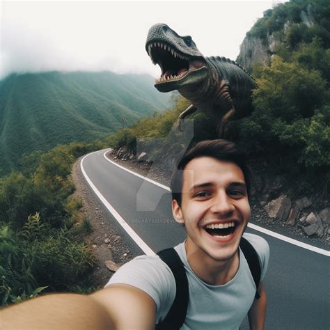 Smiling Person Run From Dinosaur By Coolarts223 On Deviantart