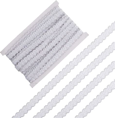13 1 Yards Woven French Gimp 0 6 Inch Width Silver Gimp Braid Trim Polyester Wavy Lace Ribbon