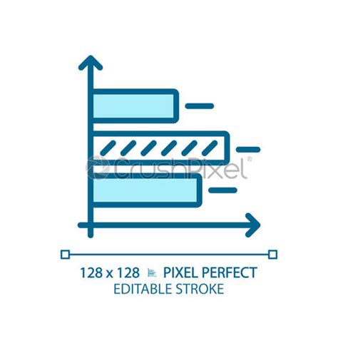 Horizontal Bar Chart Light Blue Icon Stock Vector 6330539 Crushpixel