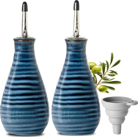 Hasense Oil And Vinegar Dispenser Set Ceramic Olive Oil