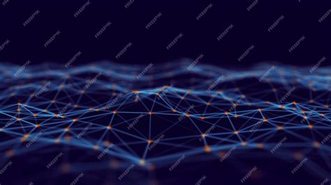 Premium Photo Abstract Digital Blue Background Plexus Effect Network Connection Structure