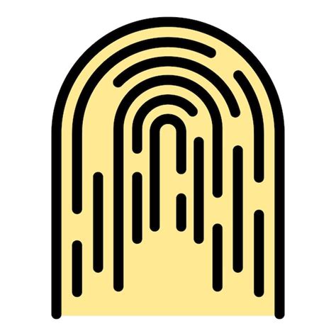 Premium Vector Fingerprint Identity Icon Outline Vector Finger Scan Thumbprint Id Color Flat