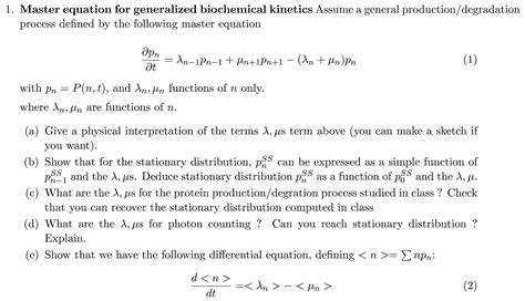Master Equation For Generalized Biochemical Kinetics