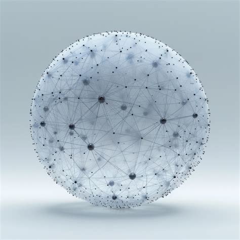 Interconnected Network Sphere Premium Ai Generated Image