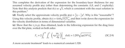 Solved Boundary Layer Development For Flow Past A Flat Chegg