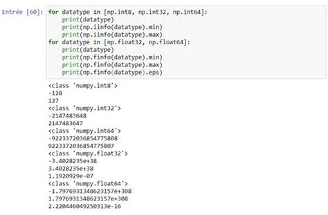 Tutoriel Python Numpy les types de données Tutoriel Python