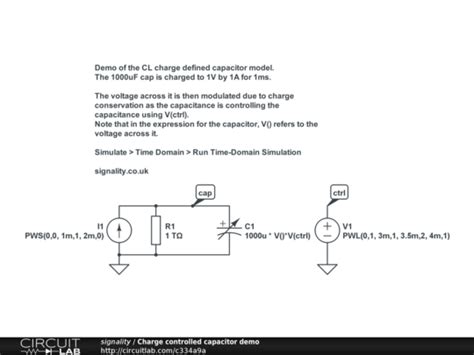 Charge Controlled Capacitor Demo CircuitLab
