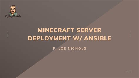 Minecraft Server Deployment With Ansible Youtube