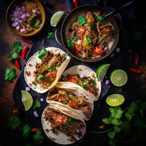 Premium Ai Image Mexican Pork Carnitas Tacos Food