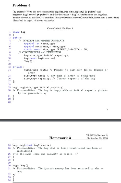 Solved Problem 4 12 Points Write The Two Constructors